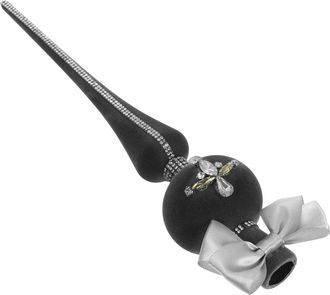 NUOBESTY Pl&uuml;sch Weihnachtsbaumspitze Baumspitzen Stern Beflockt Grau Weicher Weihnachtsbaumschmuck mit Einfacher Befestigung Festliche Dekoration f&uuml;r Winter un