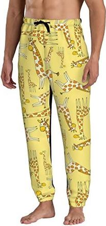 DJNGN Pantalon de Jogging Jaune Girafe pour Homme, Pantalon de surv&ecirc;tement d&eacute;contract&eacute; et Respirant avec Poches, id&eacute;al pour lentra&icirc;nement et la Course &agrave; Pie