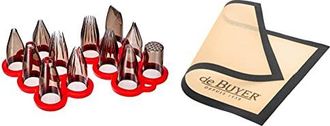 De Buyer 4150.04 -coffret mix : 12 douilles tritan et support & 4938.40 Tapis Airmat Silicon&eacute; A&eacute;r&eacute; 40 x 30 cm