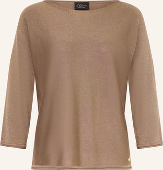 s.Oliver Black Label S.Oliver Black Label Pullover Mit Glitzergarn Und 3/4-Arm braun