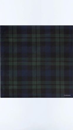 Fursac Pochette en soie &agrave; motif tartan - Taille Unique - Homme