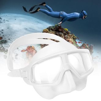 CHICIRIS Professionelle Freitauch-Antibeschlag-Tauchmaske mit Großer Sicht, Leichte Harzlinse, 180-Grad-Sicht, Zum Schnorcheln und für Erwachsene (White)