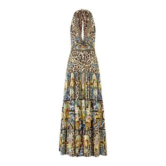 Camilla Halter Jersey Kleid mit Stufenrock - - Dresses - Damen - Mehrfarbig - S