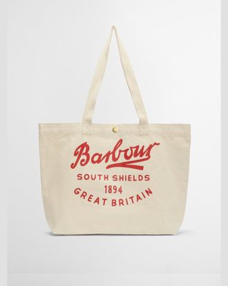 Barbour Tragetasche aus einem Baumwollcanvas mit Print in