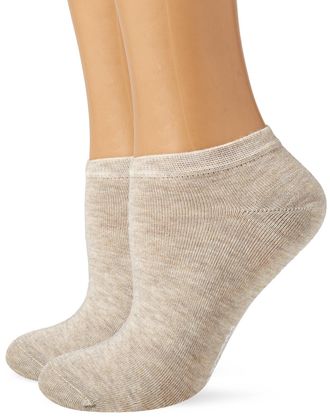 Camano Damen F&uuml;&szlig;linge 3318, 2er Pack, Gr. 35/38, Beige (Natural Melange 0011)