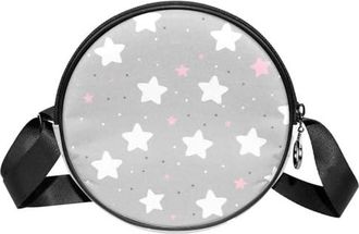 Generic Petit sac &agrave; bandouli&egrave;re rond pour femme, sac &agrave; bandouli&egrave;re esth&eacute;tique avec fermeture &eacute;clair, bretelles r&eacute;glables, sac &agrave; main rond d&eacute;contract&eacute; pour fem