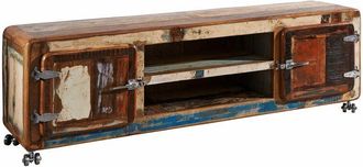 Massivmoebel24 TV-Board Altholz 180x45x53 mehrfarbig lackiert freezy 32