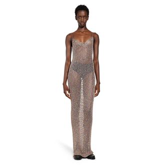 Laneus Openwork Long Crochet Slip Dress
