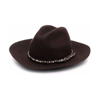 Golden Goose Filz Fedora Hut Stilvolles Design - - Accessories - Herren - Braun - S