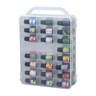 Generic Transparente Aufbewahrungsboxen zur Aufbewahrung - Doppelseitige Staubdichte Box mit Griff - 46 F&auml;cher Transparente Boxen mit Griff und Deckel | F&uuml;r H