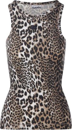 Ganni Femme, Tops, Brun, Taille: 36 FR D&eacute;bardeur c&ocirc;tel&eacute; en coton doux