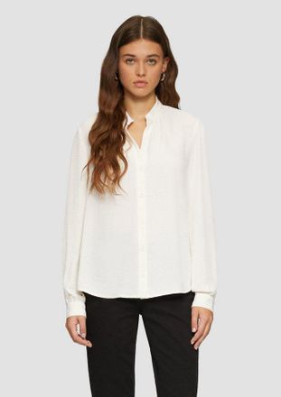 QS by s.Oliver Langarmbluse Bluse Durchgeknöpfte Bluse aus Crêpe