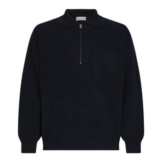 Roberto Collina Zip Polo Komfort - - Sweatshirts & Hoodies - Herren - Blau - XL