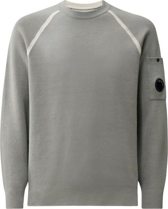 C.P. Company C.p. Company - Pull col rond en chenille de coton double - Homme - Pulls - Gris - Taille: L