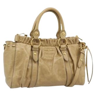 Miu Miu Sac &agrave; main Pre-owned - Femme - Pre-owned - Beige - Taille: ONE Size