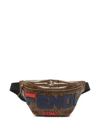 Fendi G&uuml;rtel mit FF-Muster - Braun