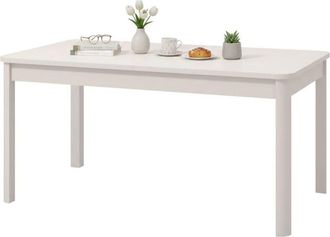Dmora Fester Tisch Tonara, 6 Pl&auml;tze, rechteckig, Tischplatte aus veredeltem Holz, 160x90,5x76,5h cm, Wei&szlig;