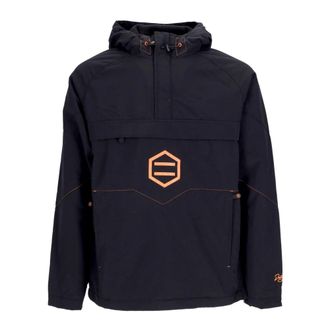 Dolly Noire Schwarze/Orangefarbene Anorakjacke mit Fleecefutter - - Jackets - Herren - Schwarzk - L