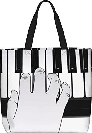 Generic Sac De Courses Motif De Piano &Agrave; Notes De Musique Sac Enfant Personnaliser Pliable Sacs En Toile Pour Femmes, Pour Voyage, &Eacute;cole, Femmes, Shopping