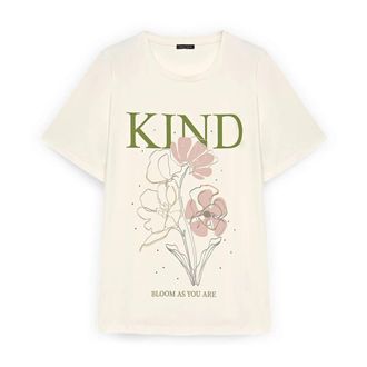 Fiorella Rubino Baumwoll-T-Shirt mit Blumendruck - - Tops - Damen - Wei&szlig; - XS