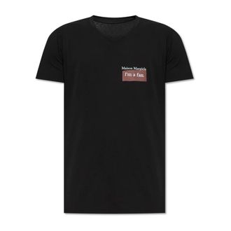 Maison Margiela T-Shirt mit Logo - - Tops - Herren - Schwarzk - XS