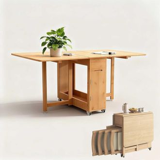 Generic klappbarer esstisch Essgruppe aus Massivholz Ausziehbarer Klapptisch mit 4 St&uuml;hlen und Schublade Multifunktionale Klapptische for K&uuml;che Esszimmer for 