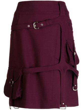 Off-white Midirock mit Schnallenriemen - Violett