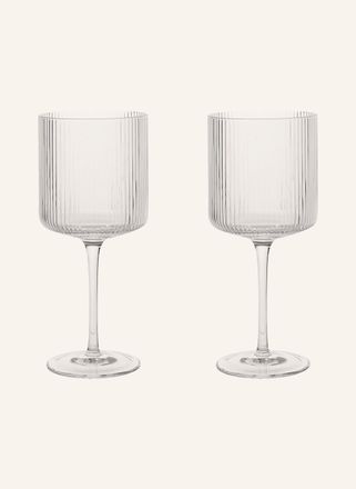 Ferm Living Ferm Living 2er-Set Weingl&auml;ser Ripple transparent