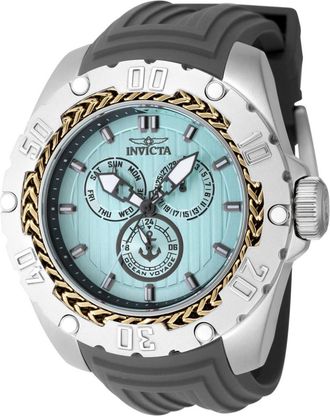 Invicta Ocean Voyage 48025 Herrenuhr - Quarzwerk - Edelstahl mit blauem Zifferblatt - 51 mm