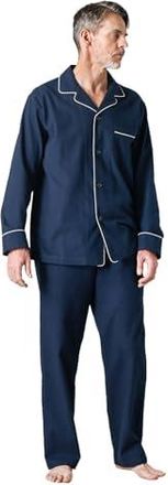 Lapasa Ensemble de Pyjama Homme Chaud & Confortable 100% Flanelle de Coton M95 Ensemble Bleu Marine, XXL