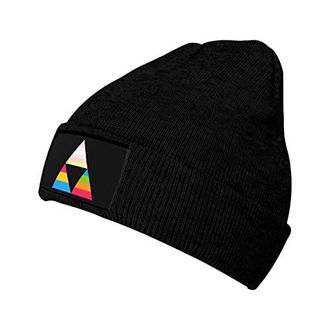 Generic Drapeau De La Fiert&eacute; Pangenre, Pansexuel, Panromantique Et du Triangle Panromantique Femme Homme Watch Cap Chaud Bonnets Hiver Coupe-Vent Skull Cap po