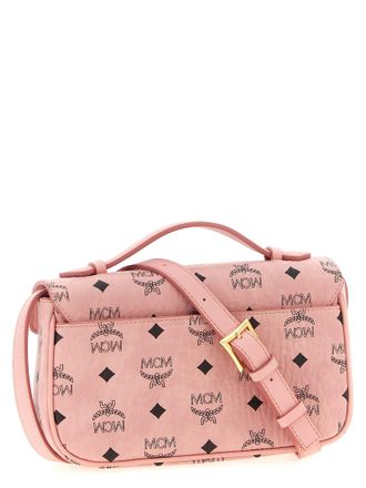 MCM Tracy Canvas Crossbody Bag - Pink
