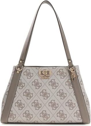 Guess sac &agrave; &eacute;paule Karnilla Logo Girlfriend Carryall Dark Taupe Logo