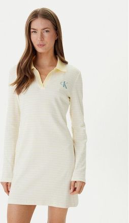Calvin Klein Jeans Kleid f&uuml;r den Alltag Monologo LV047F839G Gelb Regular Fit