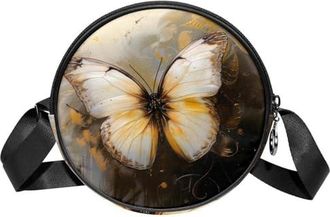 Generic Sac &agrave; bandouli&egrave;re Circle pour femme, petit sac &agrave; bandouli&egrave;re blanc avec fermeture &eacute;clair, bretelles r&eacute;glables, sac &agrave; main rond d&eacute;contract&eacute; pour femmes