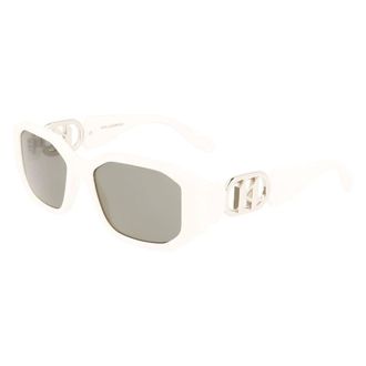 Karl Lagerfeld Femme, Accessoires, Blanc, Taille: ONE Size Lunettes de soleil blanches pulv&eacute;ris&eacute;es