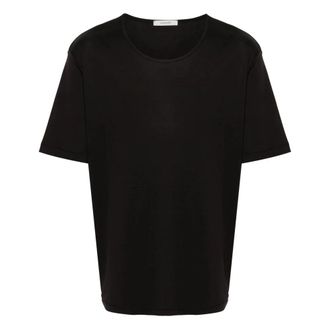 Christophe Lemaire Geripptes U-Ausschnitt T-Shirt - - Tops - Herren - Schwarzk - XL