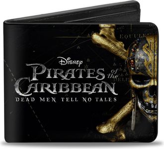 Buckle Down Herren Pirates of The Caribbean Dead Men Tell NO Tales Skull Zweifalten-Geldbörse, Mehrfarbig, Standard größe