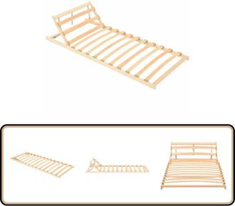 vidaXL Vidaxl - Lattenrost mit 13 Latten Verstellbares Kopfteil 70x200 cm - Holzlattenrost - Lattenrost 70x200 - Bettenrahmen - Lattenrost Mit Kopfteil