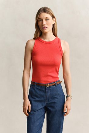 GANT Damen Geripptes Tanktop (XXL) PERFECT Rot
