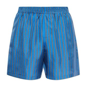 Versace Bedruckte Seiden-Twill-Shorts - - Shorts - Herren - Blau - 2XL