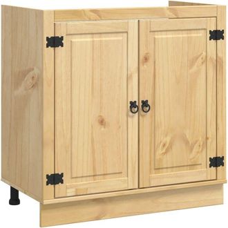 vidaXL Schrank SKI Honigbraun 80 x 46 x 81.5 cm Massives Kiefernholz vidaXL