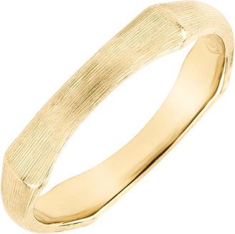 Edenly Ring Heiliger Urwald - 4 mm - 18 Karat gebürstetes Gelbgold