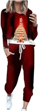 Generic Survêtement dhiver pour femme 2025 - Tenue deux pièces à manches longues et col rond - Haut et pantalon long - Survêtement avec pantalon de survêtemen