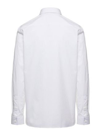 Burberry Mens Long Sleeve Shirt White Stretch Cotton