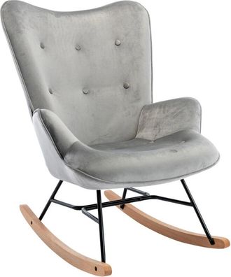 Clp Chaise &agrave; bascule de la Sanka en velours gris