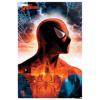 Reinders Poster, Spiderman - protector of the city, Kinderzimmer, Poster, Wanddeko, Room Decor, 150 gr. gl&auml;nzend Bilderdruckpapier, Rot, 91,5 x 61