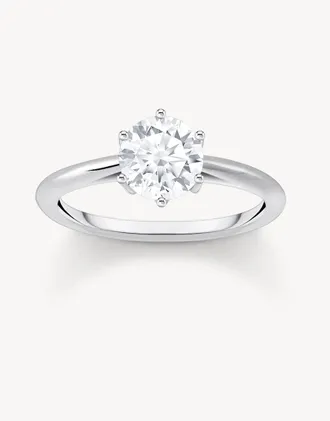 Thomas Sabo Silberfarbener Ring mit wei&szlig;en Schmucksteinen