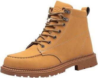 Generic Bottines en cuir synth&eacute;tique pour homme - Semelles antid&eacute;rapantes - Chaussures de travail &agrave; lacets - R&eacute;sistantes - Chaussures dext&eacute;rieur &agrave; bout rond -