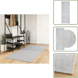 vidaXL Vidaxl - Tapis huarte &agrave; poils courts doux et lavable gris 80x200 cm - Tapis Salon - Tapis Chambre - Tapis D&eacute;coratif - Tapis Doux - Tapis &Eacute;pais